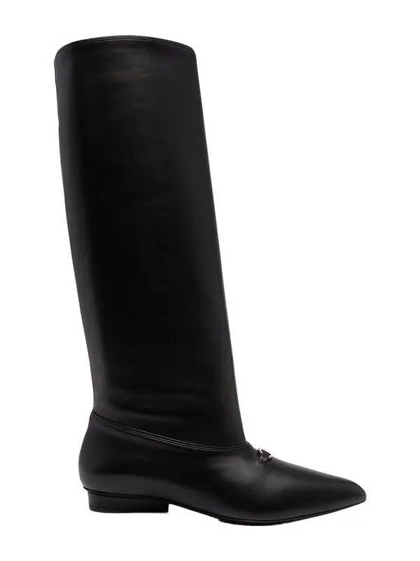 FERRAGAMO Gancini Knee-high Boots - Black