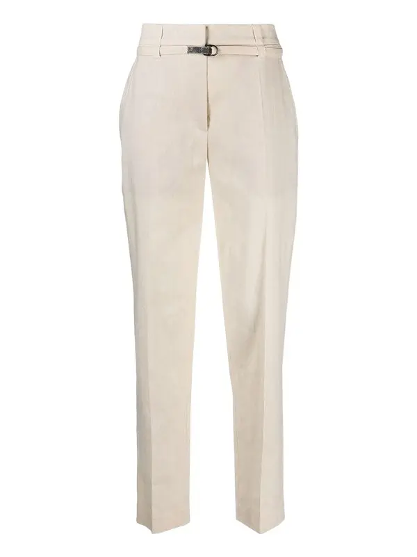 Brunello Cucinelli Cropped High-waisted Trousers - White