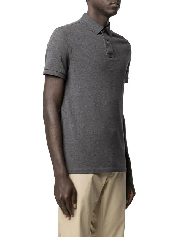 Polo Ralph Lauren Logo-patch Short-sleeved Polo Shirt - Grey