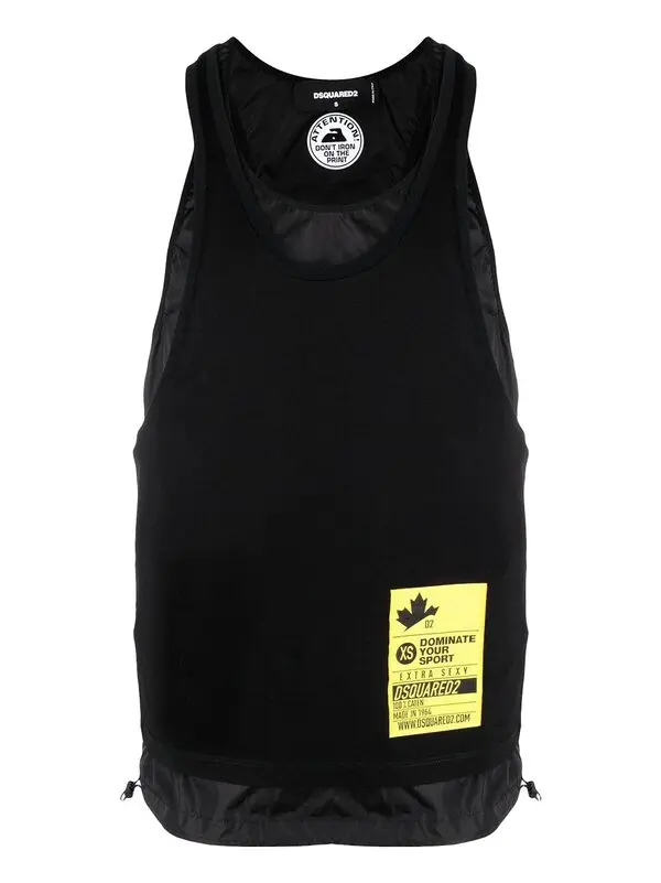 Dsquared2 Layered Logo-patch Tank Top - Black