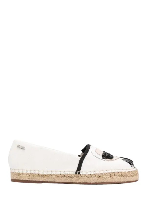 Karl Lagerfeld Appliqué Espadrilles - White