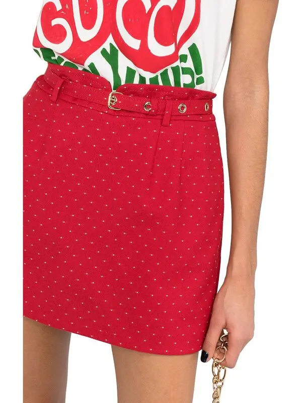 Red Valentino Polka Dot Belted Shorts - Red