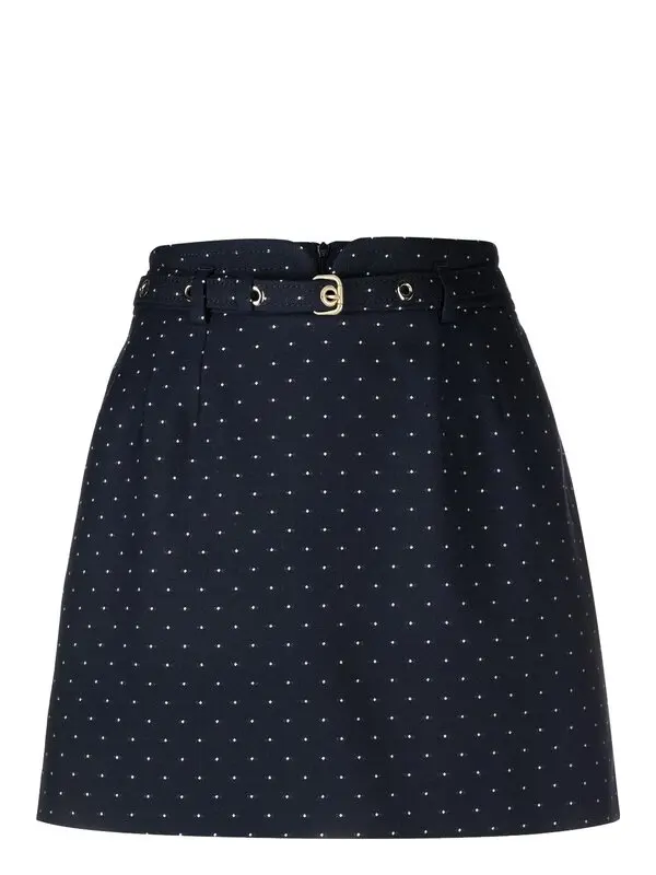 Red Valentino High-waisted Belted Skort With Dotted Pattern - Blue