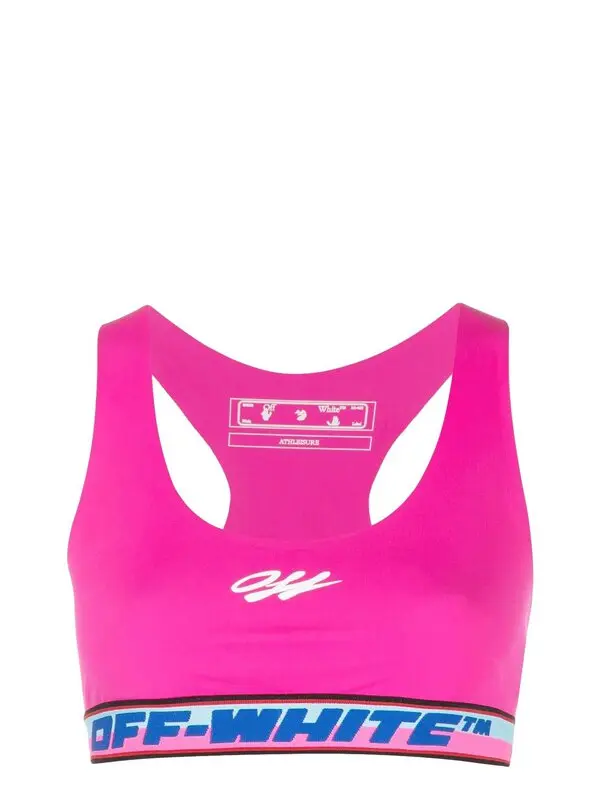Off-White Logo-intarsia Sports Bra - Pink
