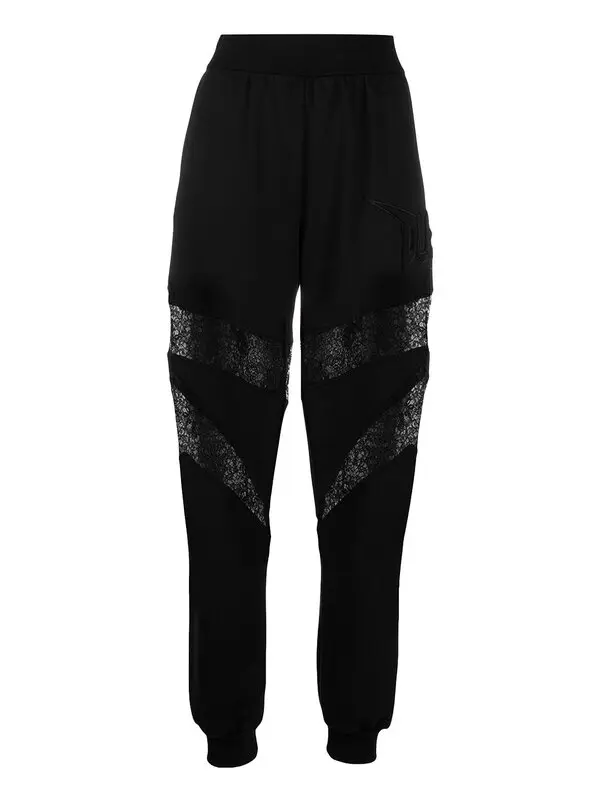 Philipp Plein Lace-paneled Joggers - Black