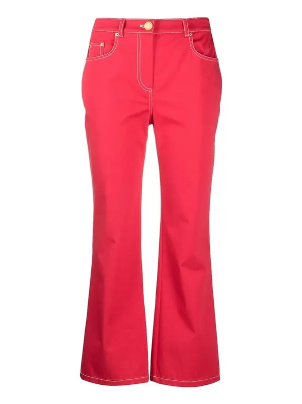 Moschino High-rise Flared Cotton Jeans - Pink