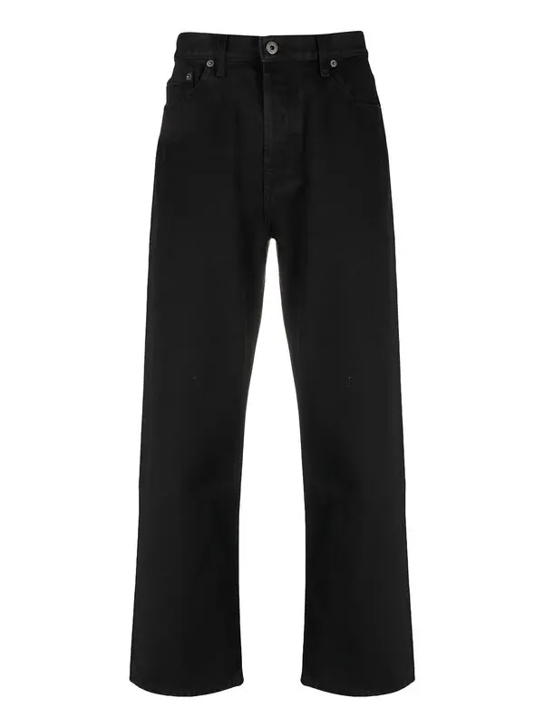 Valentino Garavani Logo Patch Straight Leg Jeans - Black