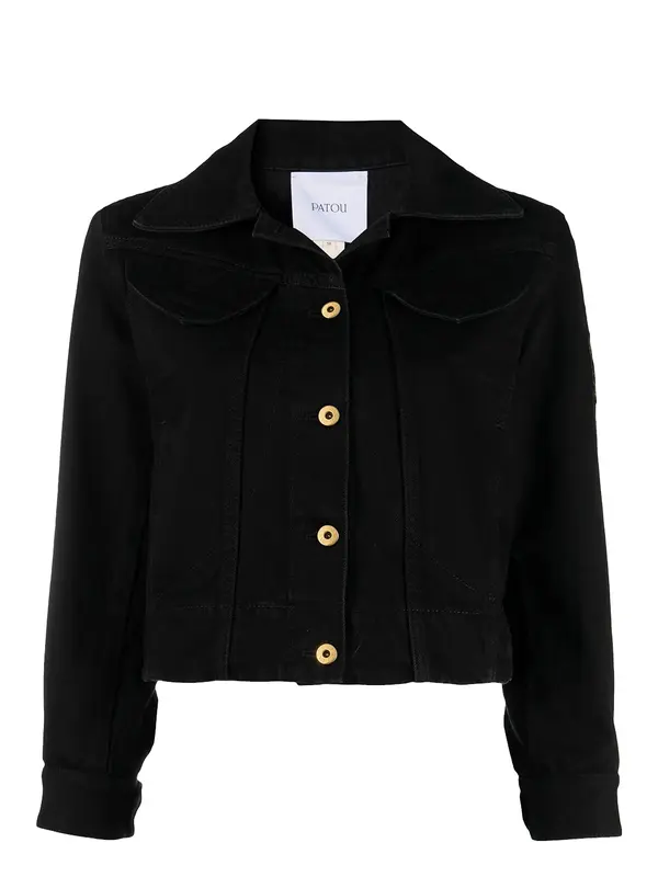 Patou Cropped Organic Denim Jacket - Black