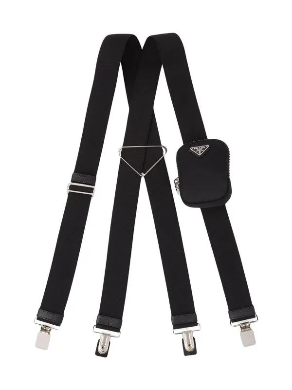 Prada Triangle-logo Braces - Black