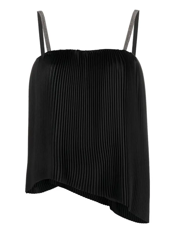 Fabiana Filippi Pleated Top With Metallic Trim - Black