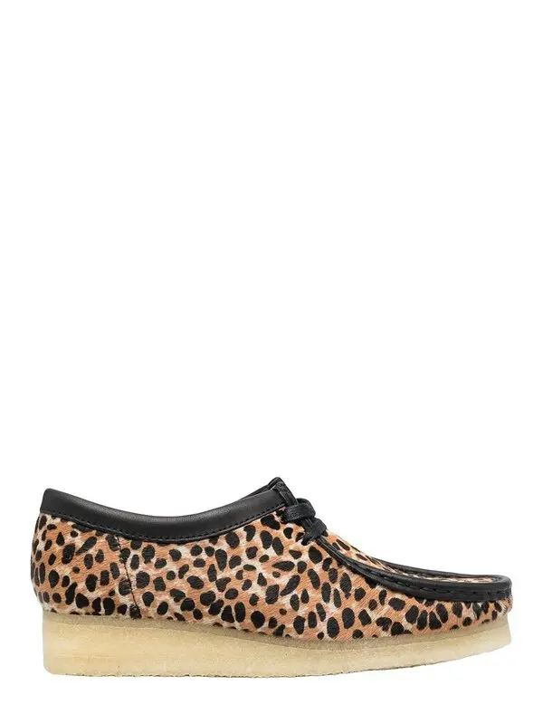 Clarks Wallabee Leopard-print Shoes - Brown