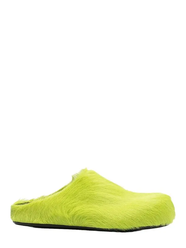 Marni Fussbet Calf-hair Slippers - Green