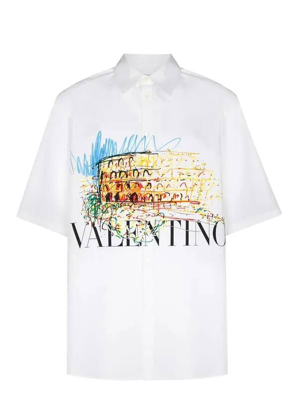 Valentino Garavani Roman Sketches Print Shirt - White