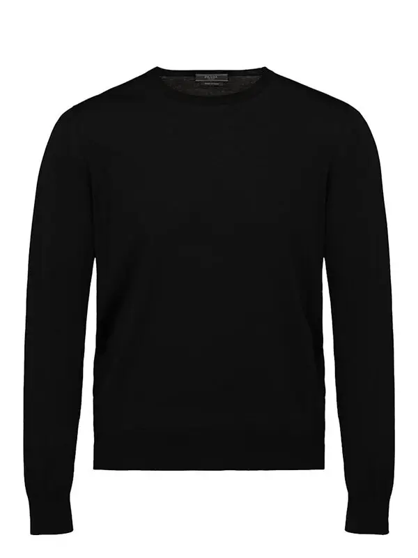 Prada Worsted Wool Crewneck Sweater - Nero