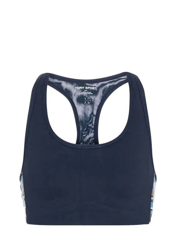 Tory Burch Side-striped Sports Bra - Blue