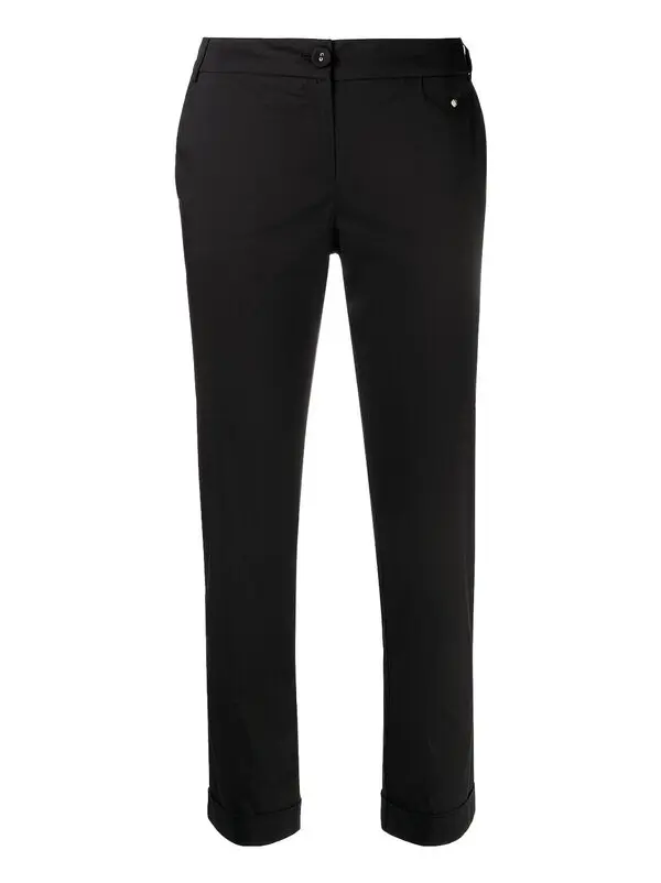 Patrizia Pepe Slim-fit Cropped Trousers - Black