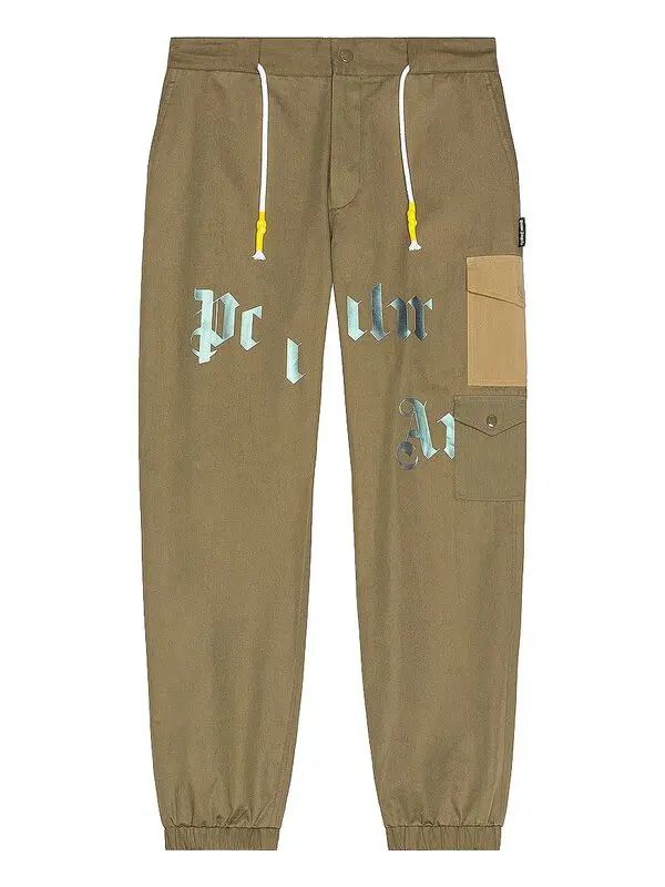 Palm Angels Military Cargo Pant In Olive - Military Beige