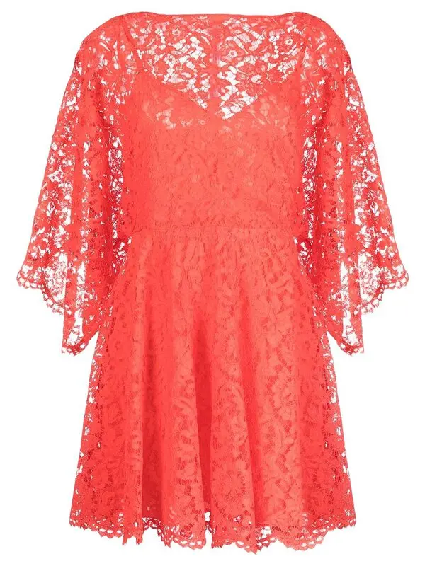 Valentino Garavani Wide-sleeve Lace Dress - Pink