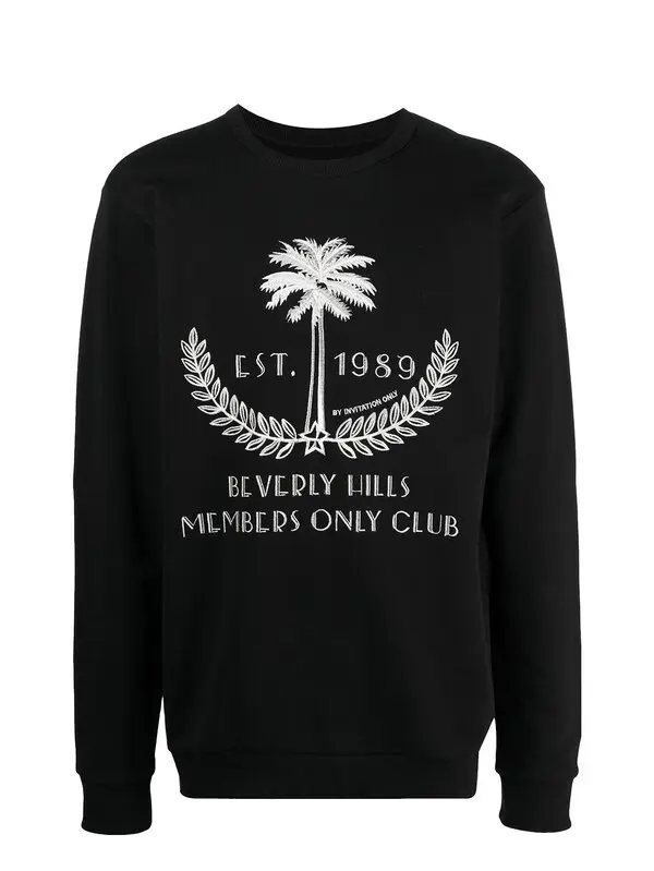 IH NOM UH NIT Embroidered Palm Motif Sweatshirt - Black