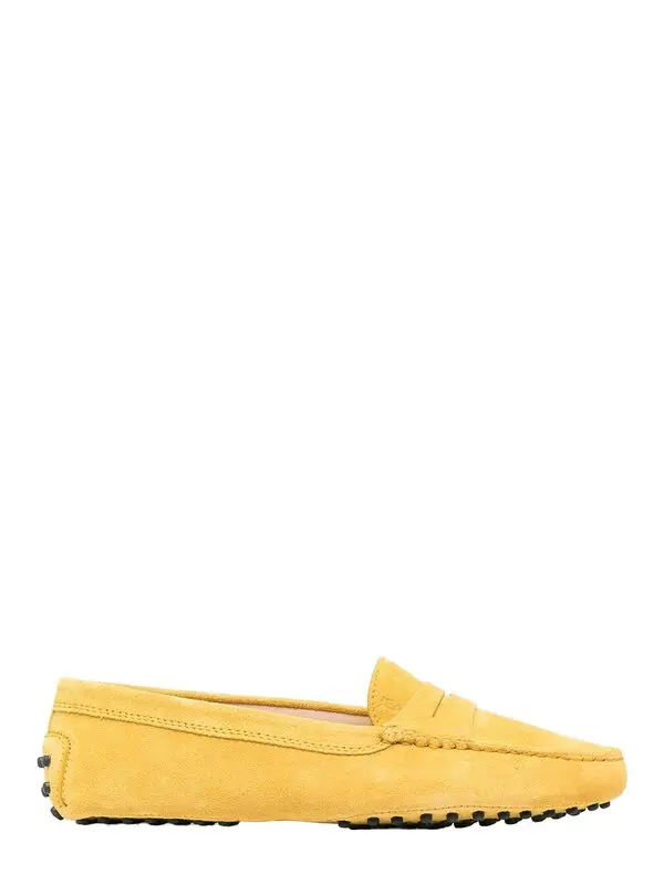 TOD'S Gommino Suede Loafers - Yellow