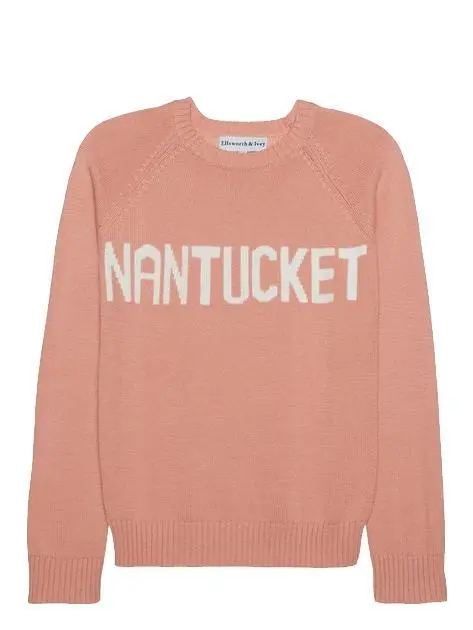 ELLSWORTH + IVEY Nantucket Crewneck Sweater - Black / White / Orange / Gray