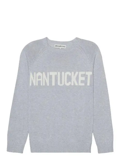 ELLSWORTH + IVEY Nantucket Crewneck Sweater - Black / White / Pink / Gray