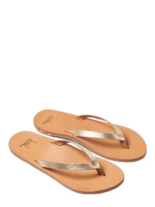 Beek Seabird Leather Flip Flop Sandal - Metallic