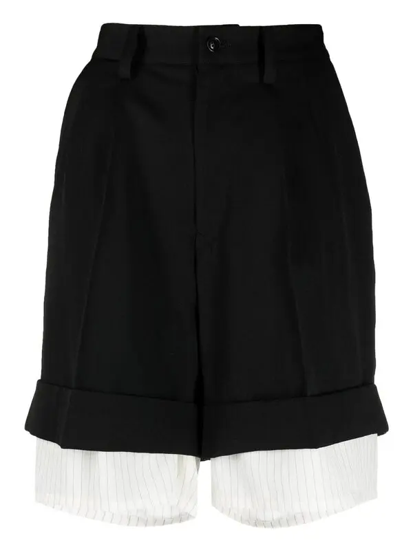 Y’s Layered Tailored Shorts - Black