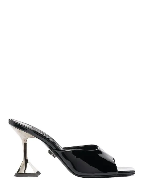 Philipp Plein Square-toe Heeled Sandals - Black