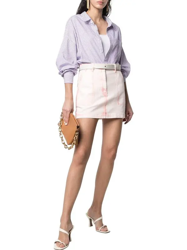 Alberta Ferretti Denim Mini Skirt - Pink