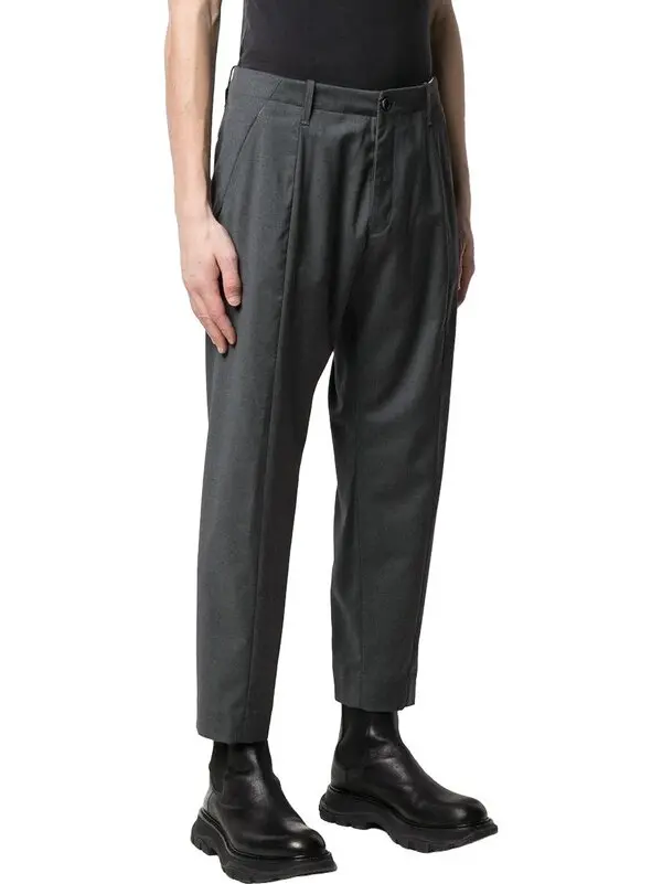 NINE:INTHE:MORNING Tapered Cropped Trousers - Grey