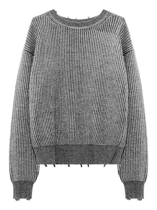 John Elliott Ribbed-knit Crewneck Jumper - Grey