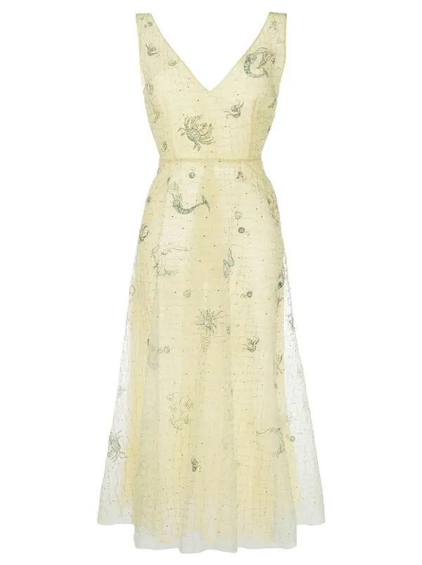 Emilio Pucci A-line Midi Dress With Capri Print - Yellow