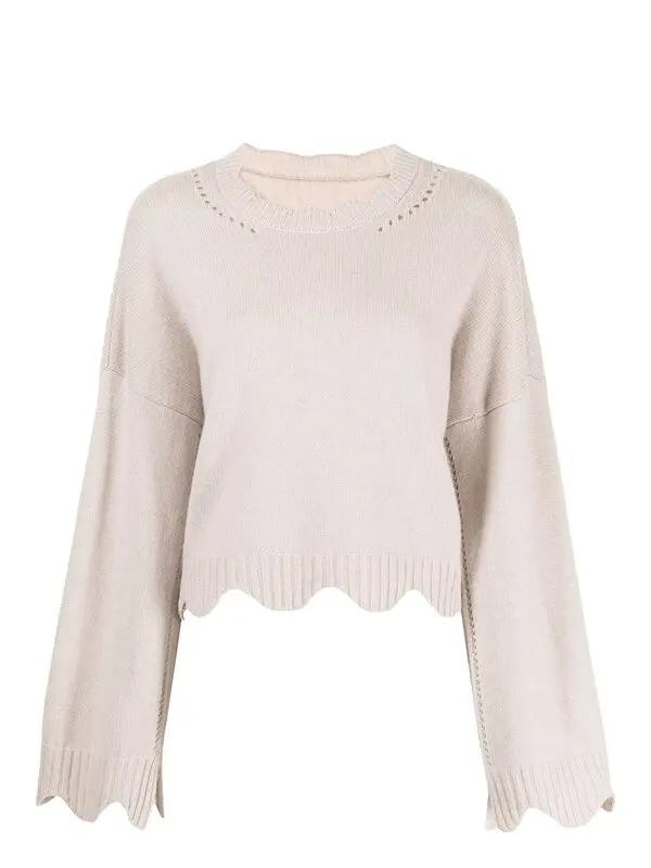 3.1 Phillip Lim Ribbed-knit Scallop-hem Jumper - Neutrals