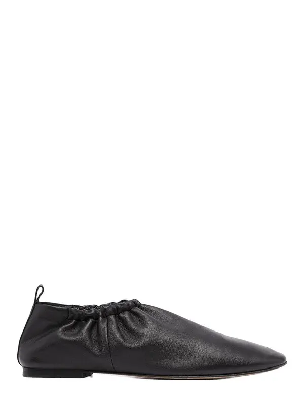 3.1 Phillip Lim Ruched-details Leather Slippers - Black