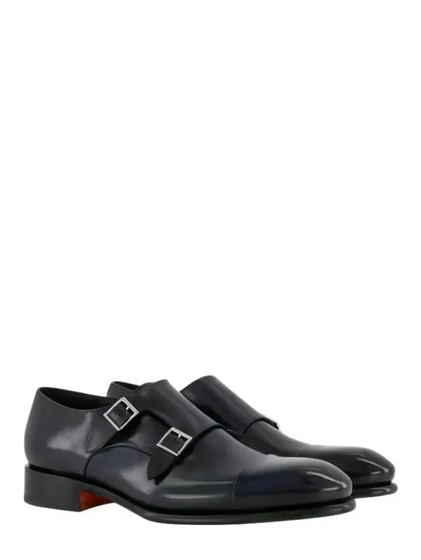 Santoni Double-buckle Monk Shoes - Blue