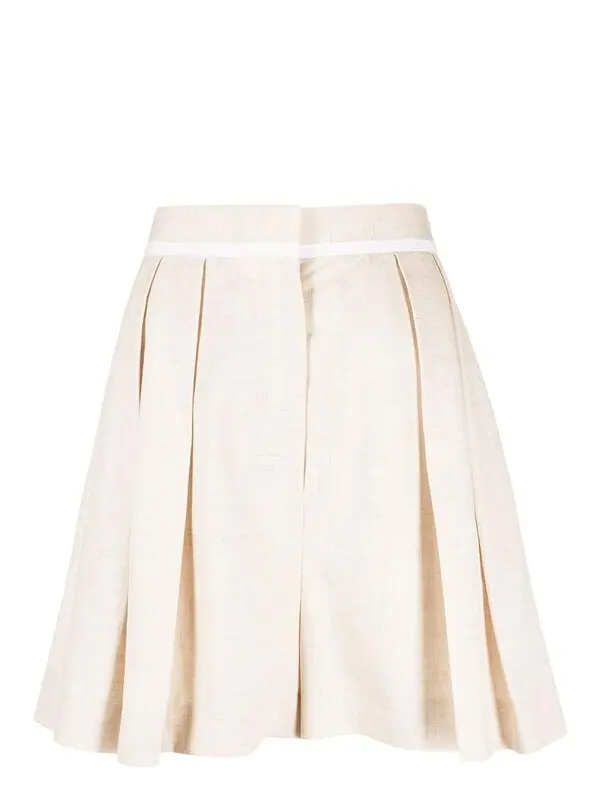 Stella McCartney High-waisted Pleated Tailored Shorts - Neutrals