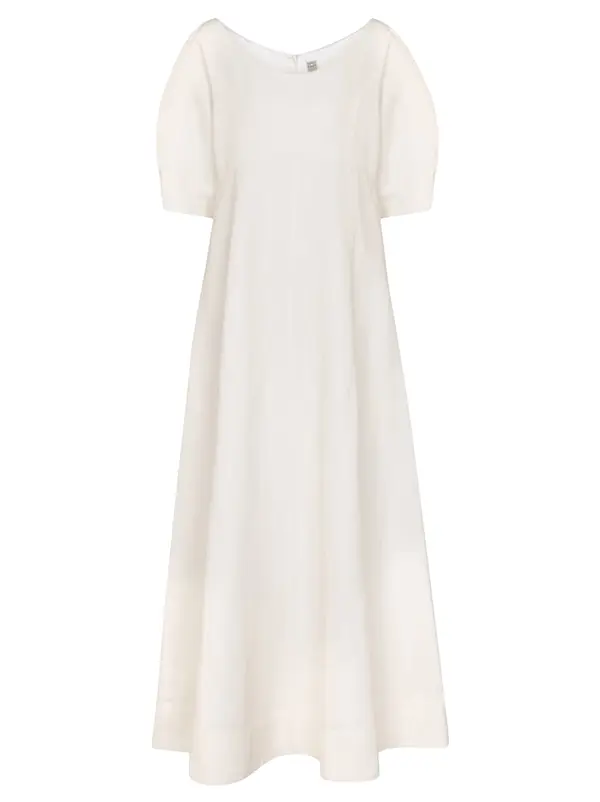TOTÊME Linen And Cotton-blend Midi Dress - White