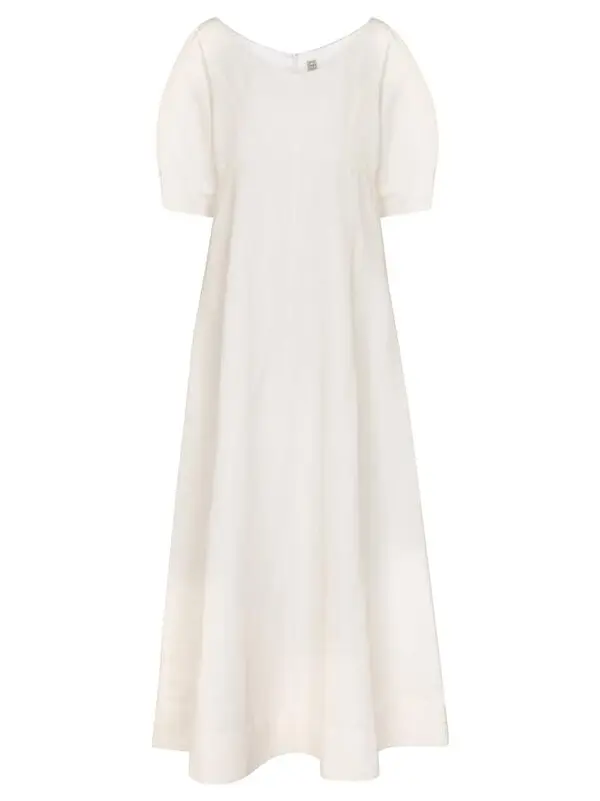 TOTEME Linen And Cotton-blend Midi Dress - White