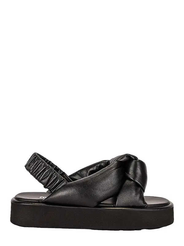 Miu Miu Padded Leather Flatform Sandals - Nero
