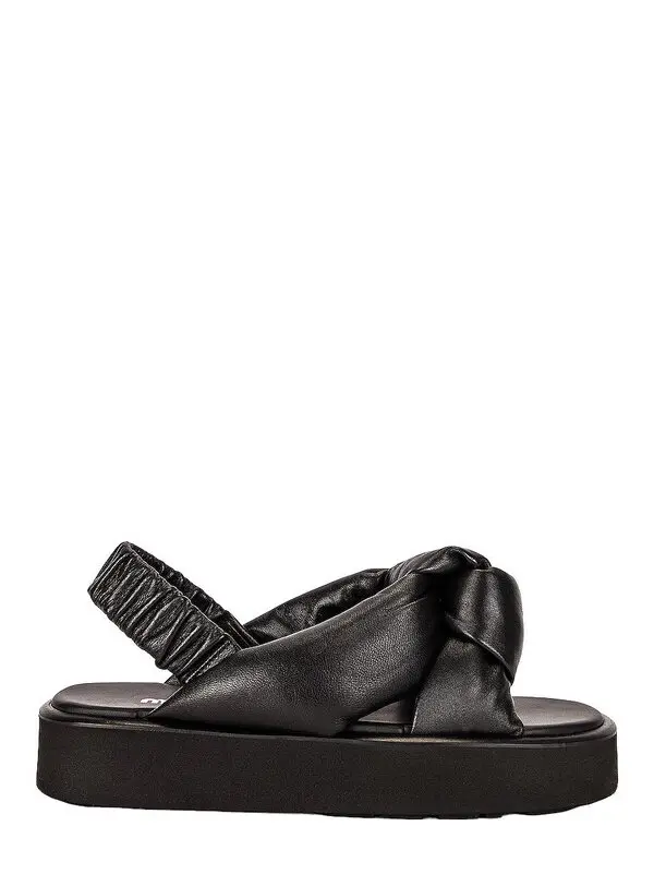 Miu Miu Padded Leather Flatform Sandals - Nero