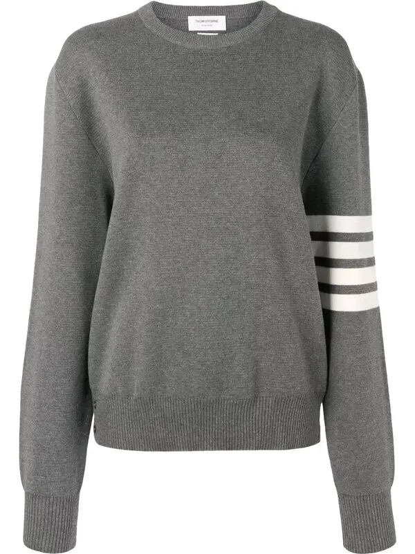 Thom Browne Stripe-detail Sweater - Grey