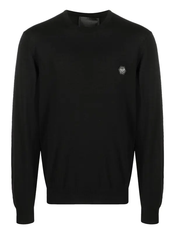 Philipp Plein Logo Plaque Jumper - Black