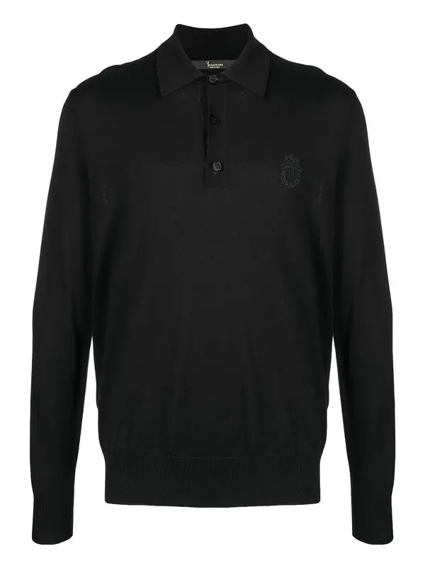 BILLIONAIRE Crest Embroidery Cotton Jumper - Black