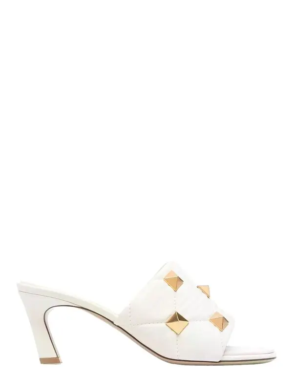 Valentino Garavani Rockstud Quilted Sandals - White