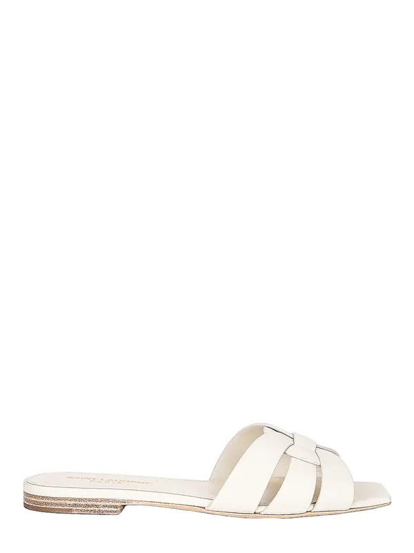 Saint Laurent Tribute Nu Pieds Flat Sandals - Porcelaine