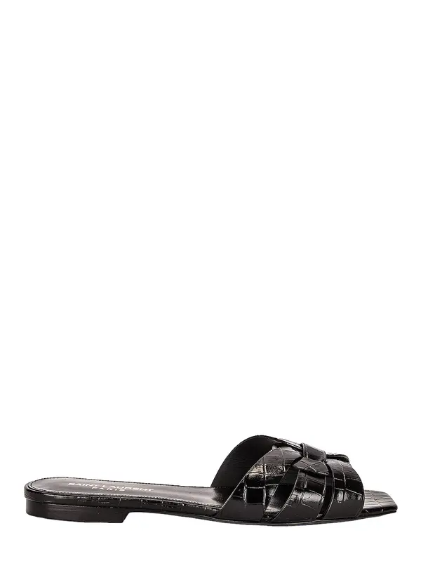 Saint Laurent Tribute Nu Pieds Flat Sandals - Noir