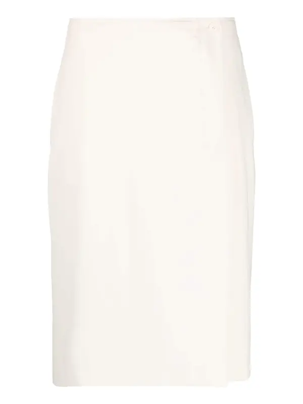 Aspesi Wrap-front Midi Skirt - Neutrals