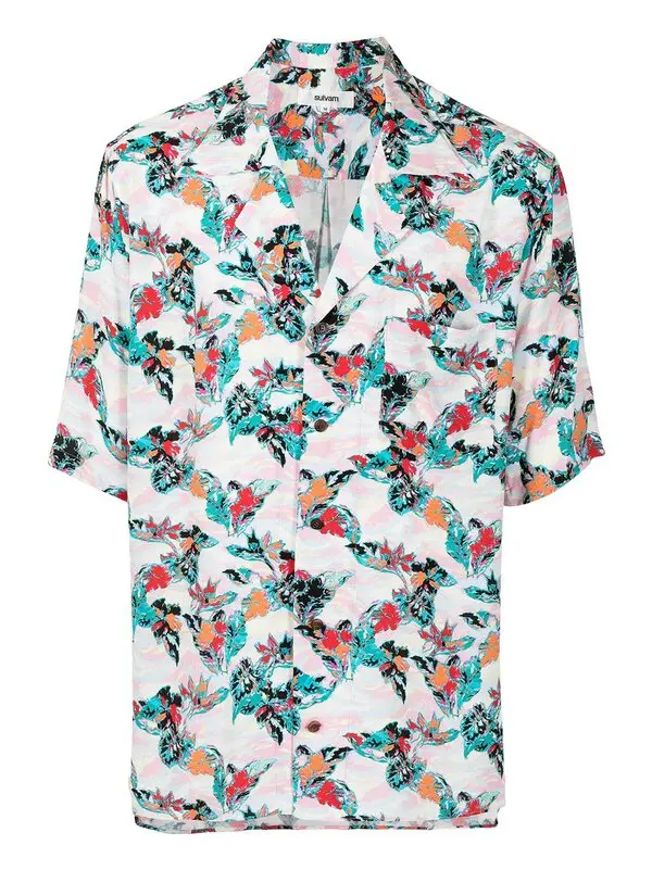 SULVAM Floral-print Shirt - Multicolour