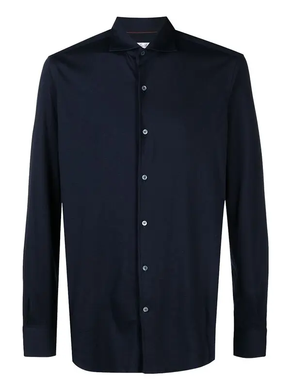 Loro Piana Spread-collar Long-sleeve Shirt - Blue